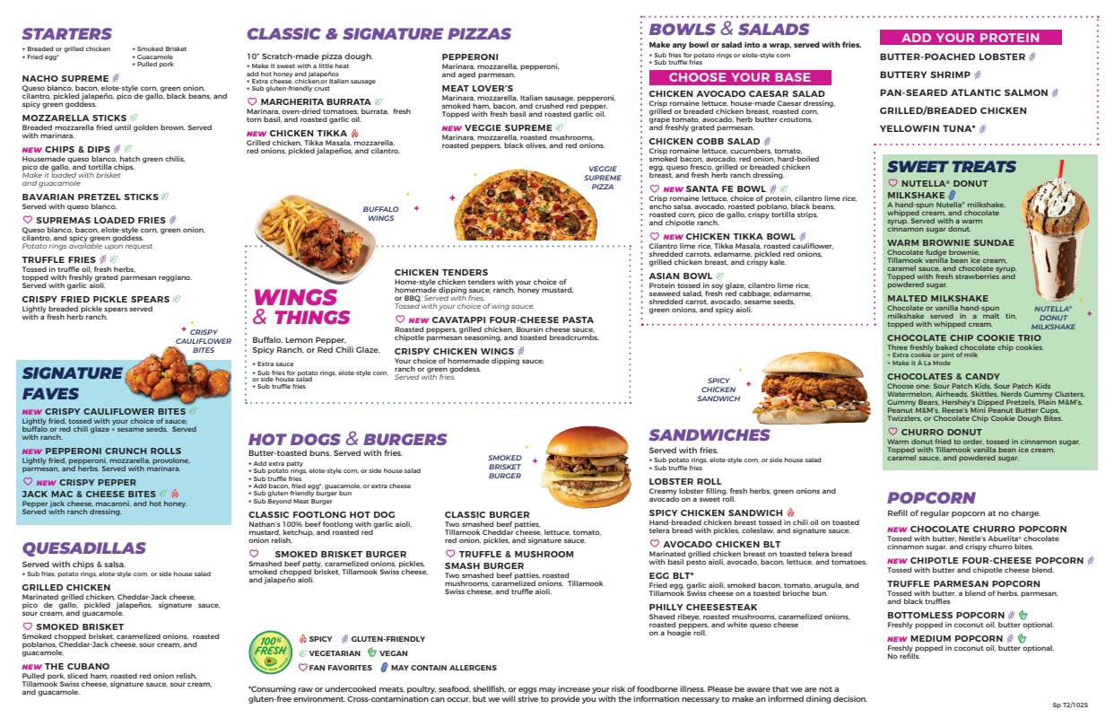 Cinepolis USA | The Woodlands | Woodlands Dine In Menu