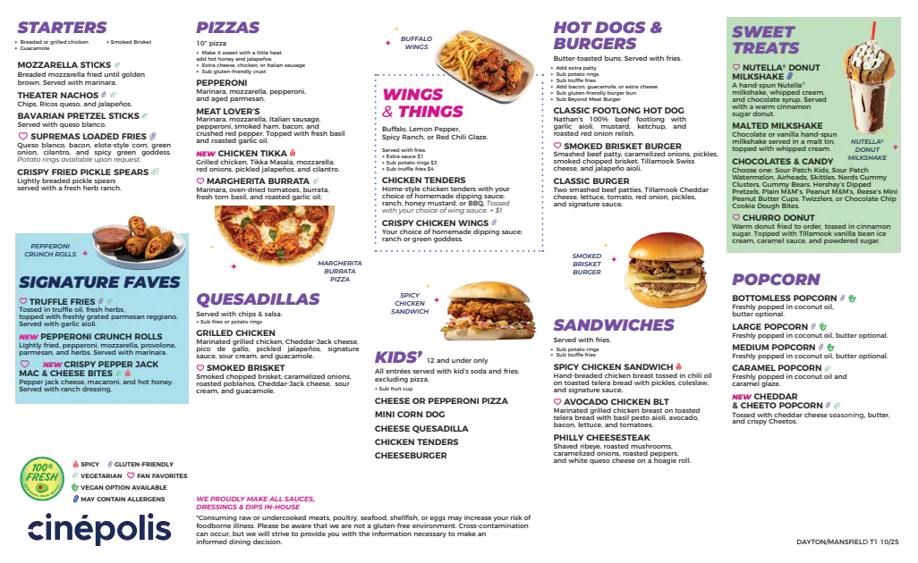 Cinepolis USA | Dayton | Dayton Counter Menu